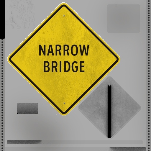 TRAINZland - US Road Sign - Narrow Bridge