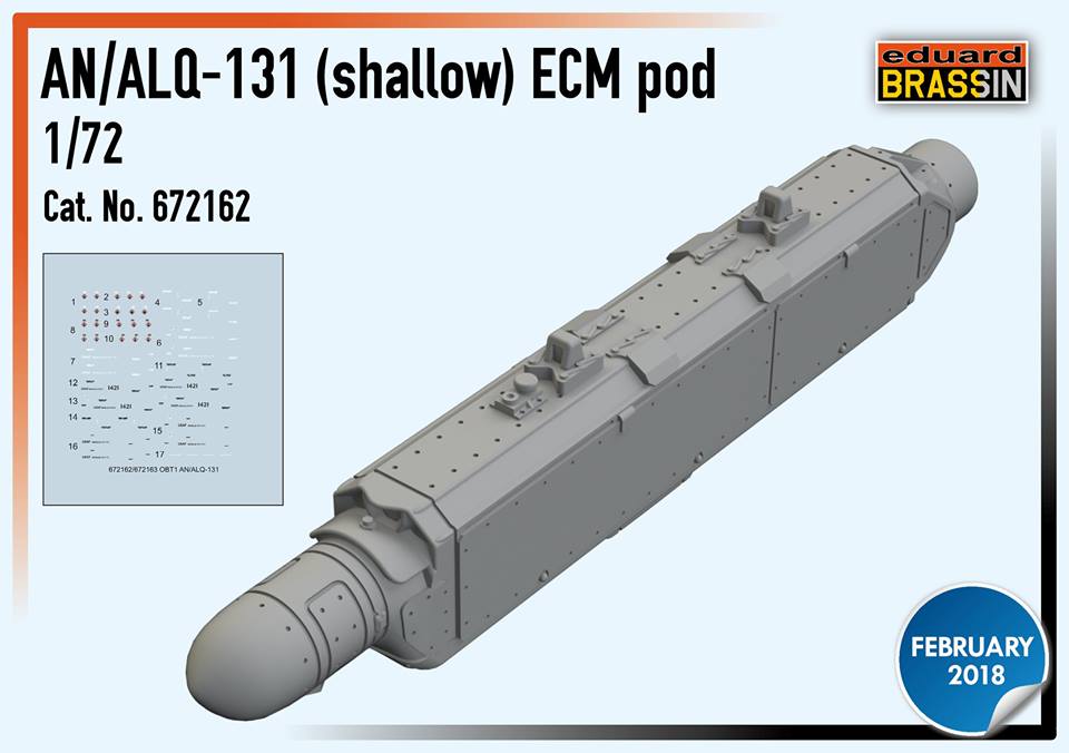 2 types of ECM pods AN/ALQ-131 in 1/72 scale used on the A-7, A-10, F-4 ...