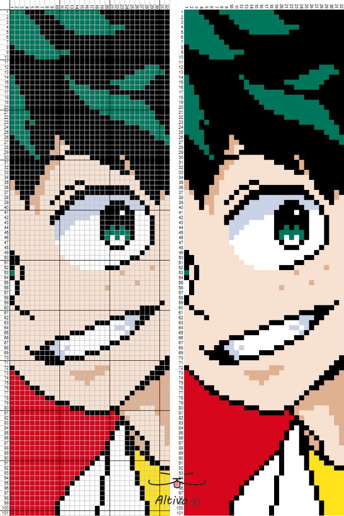 My hero academia perler beads | Pixel art grid, Pix art, Anime pixel art