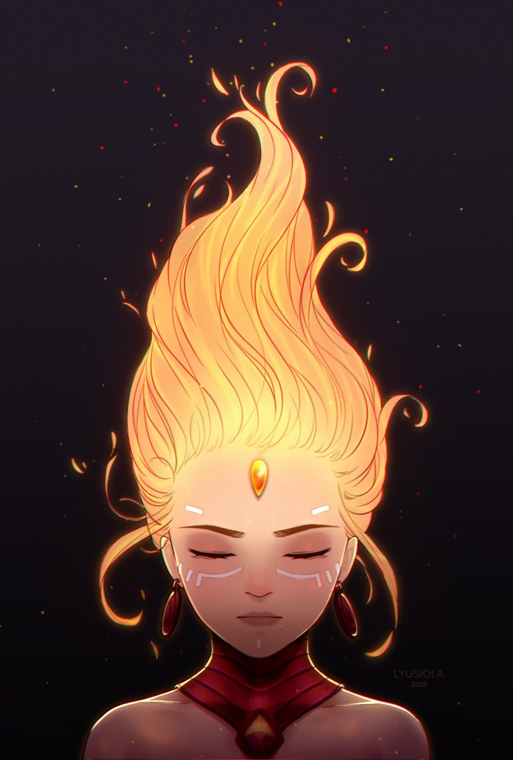 My (friend's) girlfriend drew this cute Lina! : r/DotA2