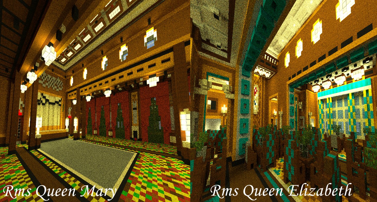 RMS Queen Elizabeth 4:1 Scale With All Interiors! Minecraft Map