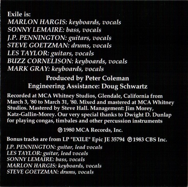 Купить аудио диск 'Exile' - 1980 - 'Don't Leave Me This Way' в интернет ...