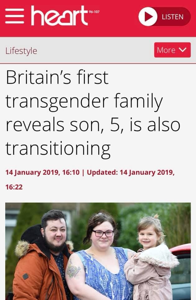 Britain's 'First Transgender Family' Now Transitioning Their 5-Year-Old ...