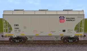 TRAINZland - CMO UP 2-Bay Cyl Cvd Hopper #15118 DES